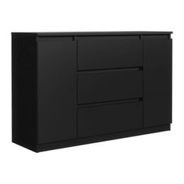 KOMMODE NUDO 120/78,5/39cm mit 3 Schubladen 2 T&uuml;ren Schwarz