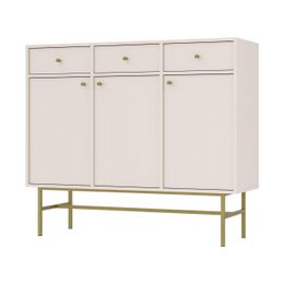 KOMMODE TORINO 125/108/41 cm mit 3 Schubladen 3 T&uuml;ren Beige