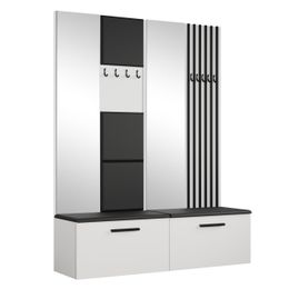 GARDEROBENSCHRANK MODULO 161,2/204/40 cm Modern Garderobe-Set Wei&szlig;