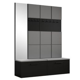 GARDEROBENSCHRANK MODULO 161,2/204/40 cm Modern Garderobe-Set Schwarz