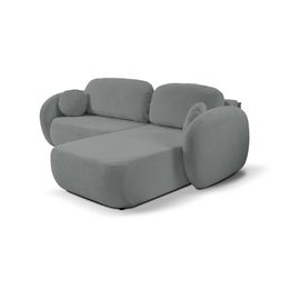 ECKSOFA AMICO R-S Grau Geflochtener Stoff mit Schlaffunktion