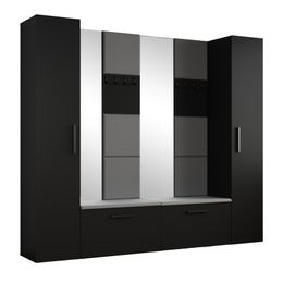 GARDEROBENSCHRANK MODULO 241,2/204/40 cm Modern Garderobe-Set Schwarz