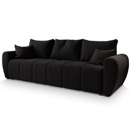 BETTSOFA MADISON Schwarz D&uuml;nner Stoff mit Schlaffunktion