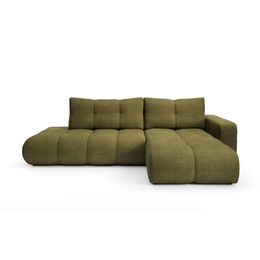 ECKSOFA DUCA R-S Gr&uuml;n Chenille mit Schlaffunktion
