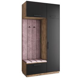 GARDEROBENSCHRANK REMA 120/240/60 cm Modern Garderobe-Set Eiche Lefkas