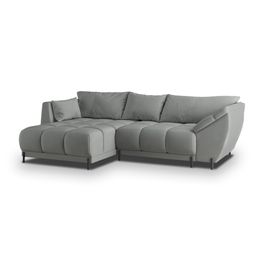ECKSOFA VESTANO L-S Grau Velours-Stoff mit Schlaffunktion