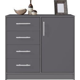 KOMMODE VANO 90/84/40cm mit 4 Schubladen 1 T&uuml;ren Anthrazit