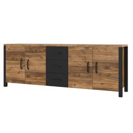SIDEBOARD OLIVIERO 220/79/48 cm mit 3 Schubladen und 4 T&uuml;ren Braun