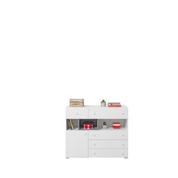 KOMMODE GALIA 110/90/40cm mit 5 Schubladen 1 T&uuml;ren Wei&szlig;