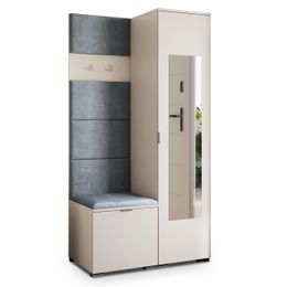 GARDEROBENSCHRANK VIRA 95/181/51 cm Modern Garderobe-Set Kaschmir