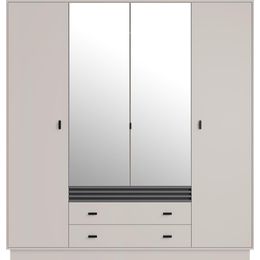 DREHT&Uuml;RENSCHRANK PUNTO 200/210/56cm 4-t&uuml;rig mit Spiegel Kaschmir