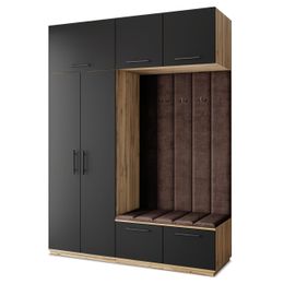GARDEROBENSCHRANK REMA 180/240/60 cm Modern Garderobe-Set Eiche Wotan