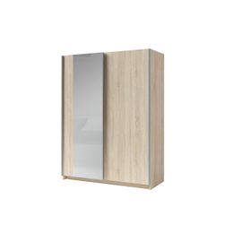 SCHWEBET&Uuml;RENSCHRANK ELRON 150,6/198,5/62cm 2-t&uuml;rig mit Spiegel Sonoma Eiche
