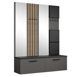 GARDEROBENSCHRANK MODULO 161,2/204/40 cm Modern Garderobe-Set Grau