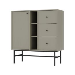 KOMMODE TORINO 100/108/41 cm mit 3 Schubladen 1 T&uuml;ren Hellgr&uuml;n