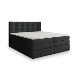 BOXSPRINGBETT AREZI 140x200 cm mit Matratze und Topper - Schwarz