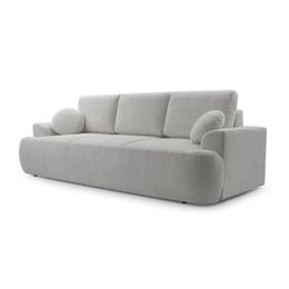 BETTSOFA FILO Grau Bucle-Stoff mit Schlaffunktion