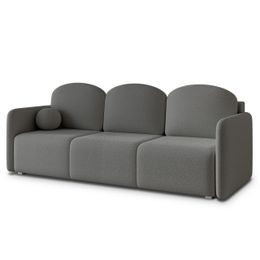BETTSOFA SUVI III Q Grau Bucle-Stoff mit Schlaffunktion