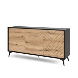 SIDEBOARD DIAMANTE 154/77/39 cm mit 3 T&uuml;ren Schwarz