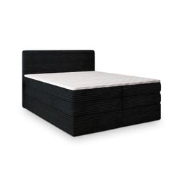 BOXSPRINGBETT LUNERA 160x200 cm mit Matratze und Topper - Schwarz