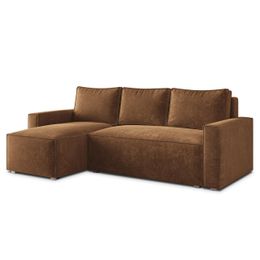 ECKSOFA POTARO LM Hellbraun Chenille mit Schlaffunktion