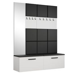 GARDEROBENSCHRANK MODULO 161,2/204/40 cm Modern Garderobe-Set Wei&szlig;