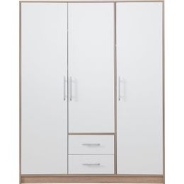 DREHT&Uuml;RENSCHRANK VANO 150/190/56cm 3-t&uuml;rig Wei&szlig;