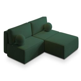 ECKSOFA VARNA P Gr&uuml;n Kordstoff mit Schlaffunktion