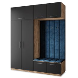 GARDEROBENSCHRANK REMA 200/240/60 cm Modern Garderobe-Set Eiche Lefkas