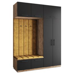 GARDEROBENSCHRANK REMA 180/240/60 cm Modern Garderobe-Set Eiche Lefkas