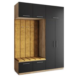 GARDEROBENSCHRANK REMA 180/240/60 cm Modern Garderobe-Set Eiche Wotan