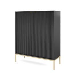HIGHBOARD STELLARE 104/125/39 cm mit 2 T&uuml;ren Schwarz