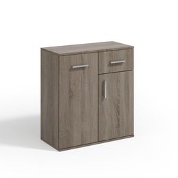 KOMMODE GIACOMO I 75/85/33 cm mit 1 Schubladen 2 T&uuml;ren Tr&uuml;ffeleichefarben