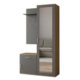 GARDEROBENSCHRANK VENTO 100/180,5/35 cm Modern Garderobe-Set Eiche Artisan