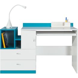 SCHREIBTISCH ENNA 130x55x83 cm B&uuml;rotisch Computertisch, Wei&szlig;