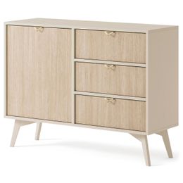 KOMMODE FORESTA 106/80/38 cm mit 3 Schubladen 1 T&uuml;ren Beige