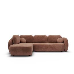 ECKSOFA AMICO II L-S Orange Geflochtener Stoff mit Schlaffunktion