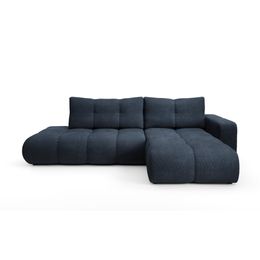 ECKSOFA DUCA R-S Dunkelblau Chenille mit Schlaffunktion