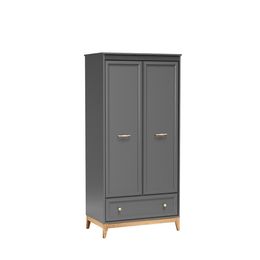 DREHT&Uuml;RENSCHRANK SUOLO 92/193/54,5 cm 2-t&uuml;rig Grau