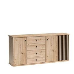 KOMMODE ALMERIA 182,7/85,4/40,6cm mit 4 Schubladen 2 T&uuml;ren Eiche Artisan