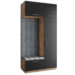 GARDEROBENSCHRANK REMA 120/240/60 cm Modern Garderobe-Set Eiche Lefkas