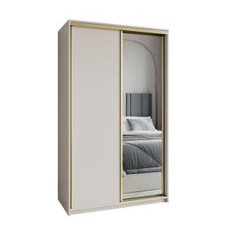 SCHWEBET&Uuml;RENSCHRANK TAVI 120/205/60 cm 2-t&uuml;rig mit Spiegel Kaschmir