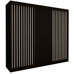 SCHWEBET&Uuml;RENSCHRANK LAMELLO 240/216/61 cm 3-t&uuml;rig Schwarz