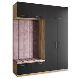 GARDEROBENSCHRANK REMA 200/240/60 cm Modern Garderobe-Set Eiche Wotan