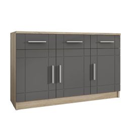 KOMMODE PERUGIA 103/70/37 cm mit 3 Schubladen 3 T&uuml;ren Sonoma Eiche