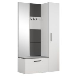 GARDEROBENSCHRANK MODULO 120,6/204/40 cm Modern Garderobe-Set Wei&szlig;