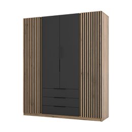 DREHT&Uuml;RENSCHRANK CAGLIARI 200/239/61,9cm 4-t&uuml;rig Goldfarben