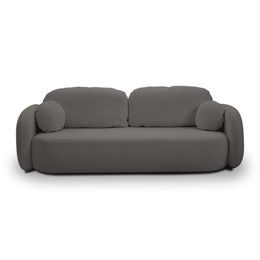 BETTSOFA AMICO Graphitfarben Bucle-Stoff mit Schlaffunktion