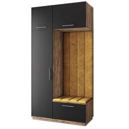 GARDEROBENSCHRANK REMA 120/240/60 cm Modern Garderobe-Set Eiche Lefkas