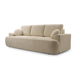 BETTSOFA FILO Beige Bucle-Stoff mit Schlaffunktion